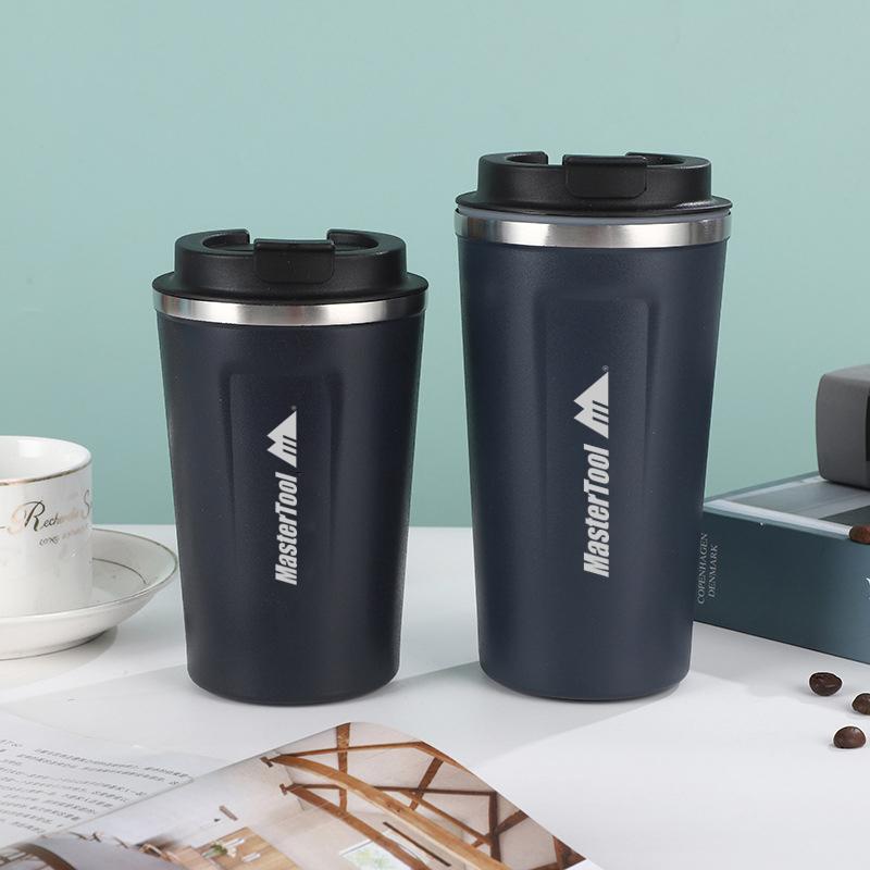 500ml Stainless Steel Vacuum Coffee Mug, Black Thermos Bottle with LED ...