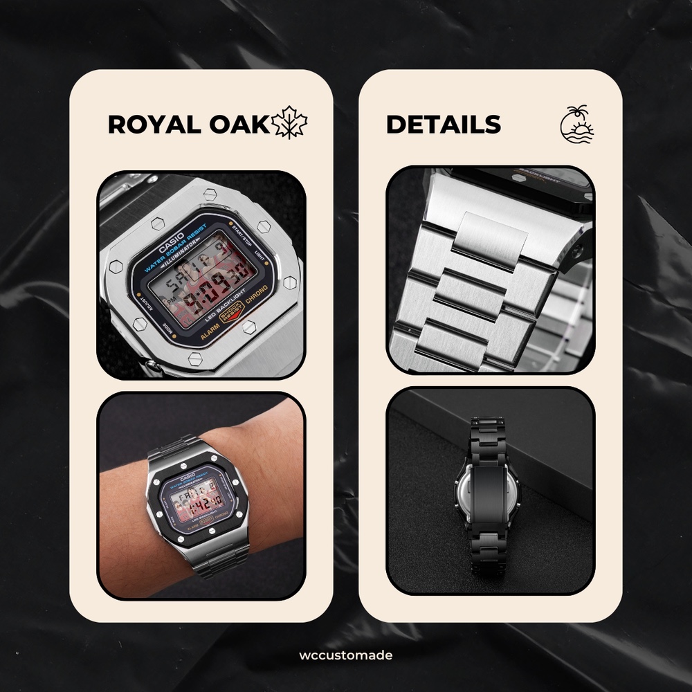 Royal Oak G-SHOCK Dw5600UE (5-color) | Wccustomade | Couple Watches | Customized Watch | Auto e ...